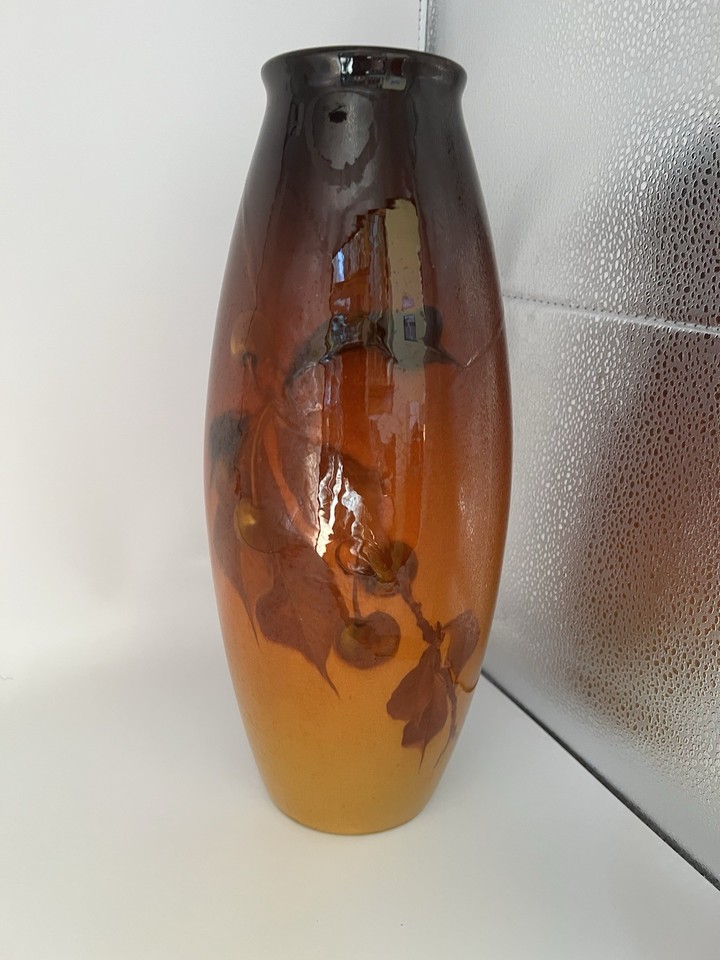 Weller Louwelsa Floral Tall 12" Vase Fall Colors Floral Decor Sm Rim ...