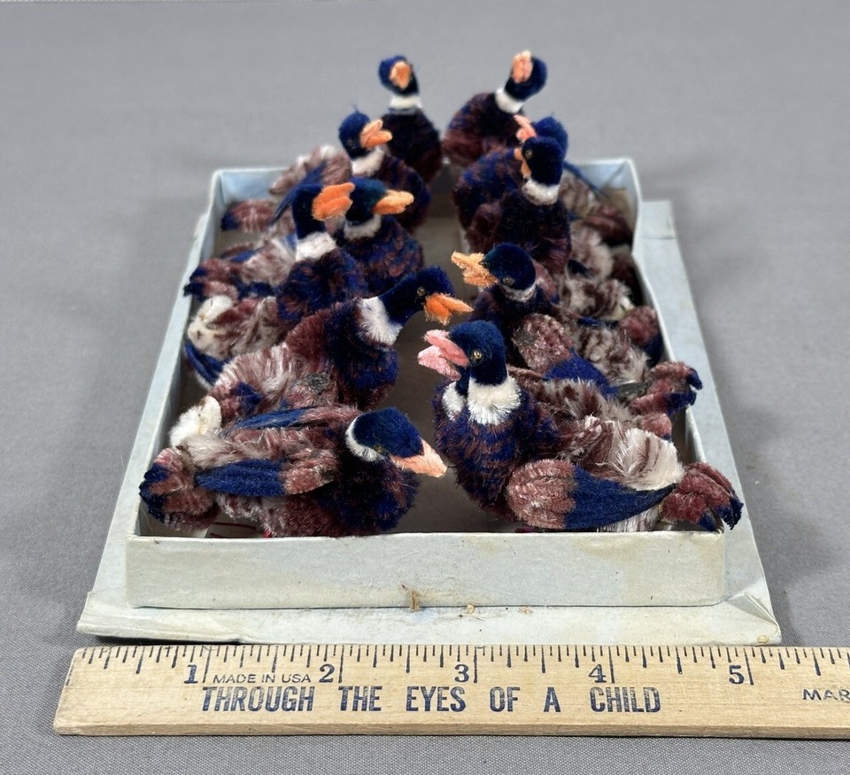 Lot of 12 Soft Chenille Ducks Set Vintage Pipe Cleaner 2" Long | eBay