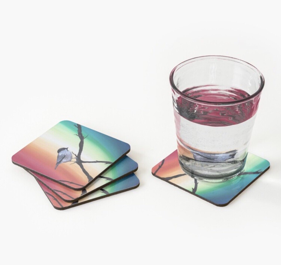 Brand New Custom made Coasters Rainbow Bird Original Art Work | eBay