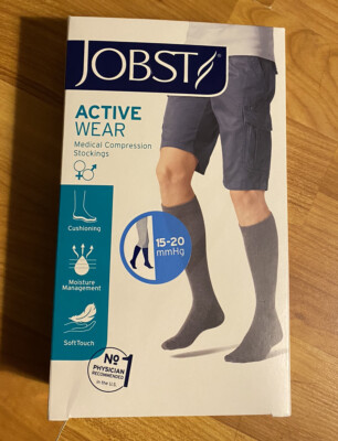Jobst Activewear 15-20 mmHg Knee High Moderate Compression Socks White ...