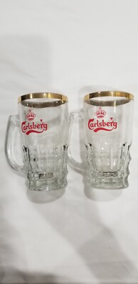 New Set of 2 Vintage Carlsberg Gold Rimmed Beer Mugs | eBay