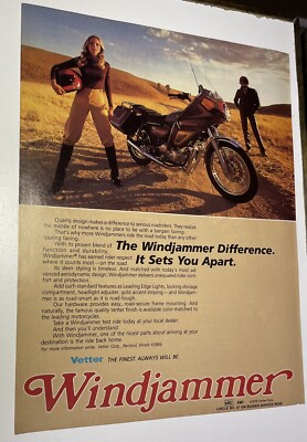 1979 Vetter Windjammer Motorcycle Fairings - Print Ad with Hot Woman AD ...