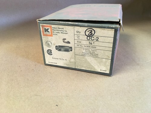 Killark OC-2, 3/4" Alum Conduit Body Type C, Series O (KB) | eBay