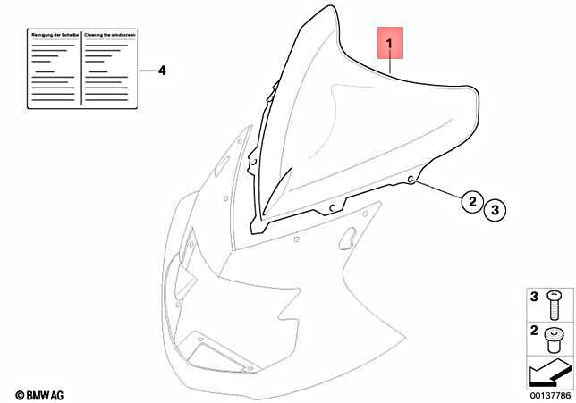 New Genuine BMW Windscreen Tinted - K1200S (K40) / K1300S (K40 ...