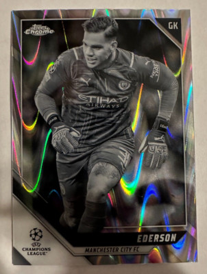 2021-22 Topps Chrome UEFA EDERSON Black and White Wave Refractor card ...