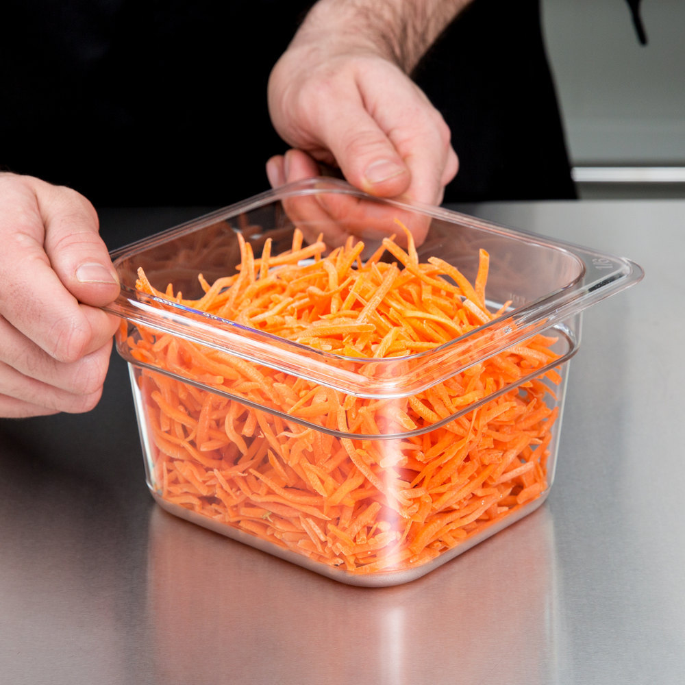 12 PACK 1/6 Size Clear Plastic Steam Prep Table Food Pan 4" Deep ...