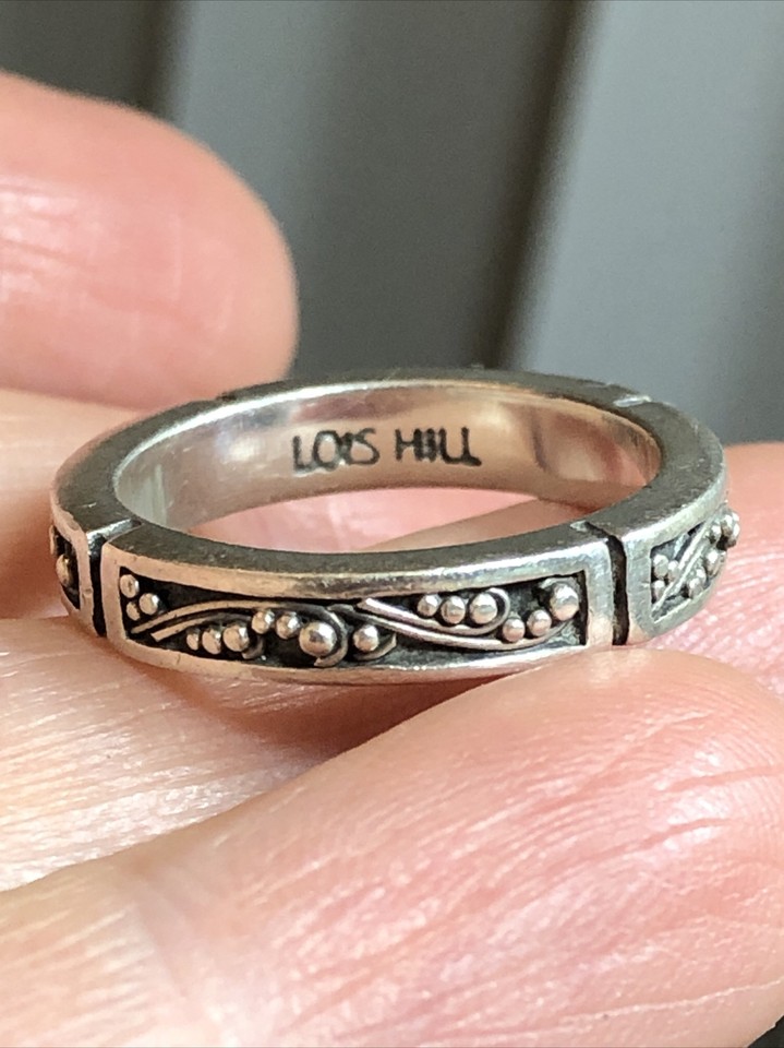 7. Vintage Lois Hill Sterling Silver 925 Swirl Dot Band Ring 7s, 5.2g ...