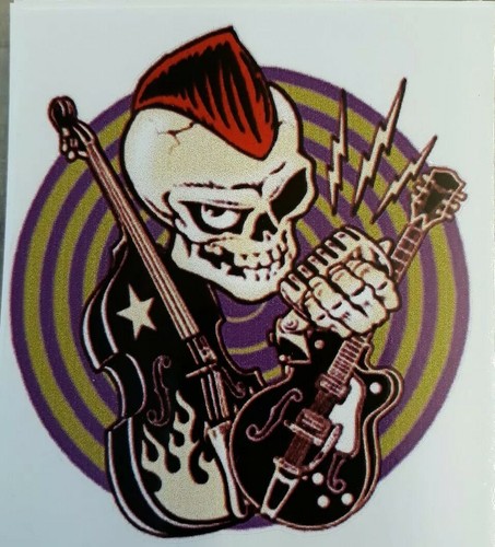 Psychobilly Skull Decal Sticker Car Scooter Camper Van | eBay