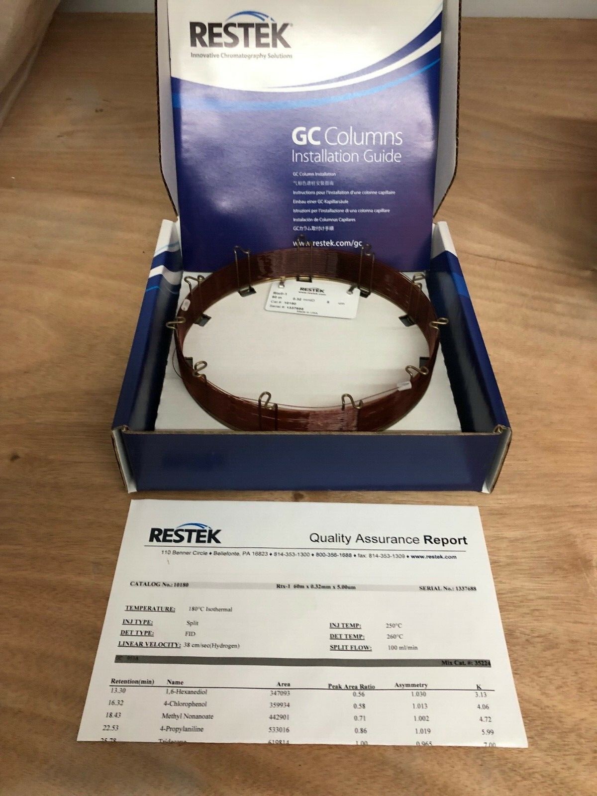 RESTEK 10180 Rtx®-1 Cap. Column 60m, 0.32mm ID, 5.00um NEW | eBay