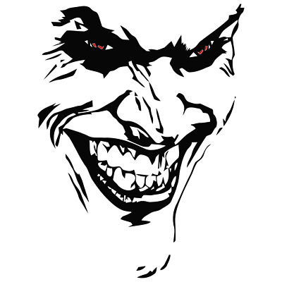 Joker Aufkleber Schwarz Matt 10x7cmFolie Sticker Autoaufkleber Dekor ...