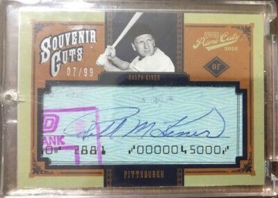 Ralph Kiner 2016 Panini Prime Cuts Cut Signature Auto Pirates #SC-RK 7/ ...