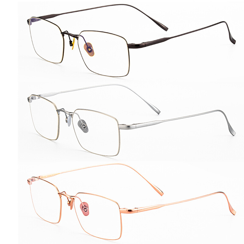 Lightweight Reading Glasses Titanium Full Frame Rectangle Readers 0.50 ...