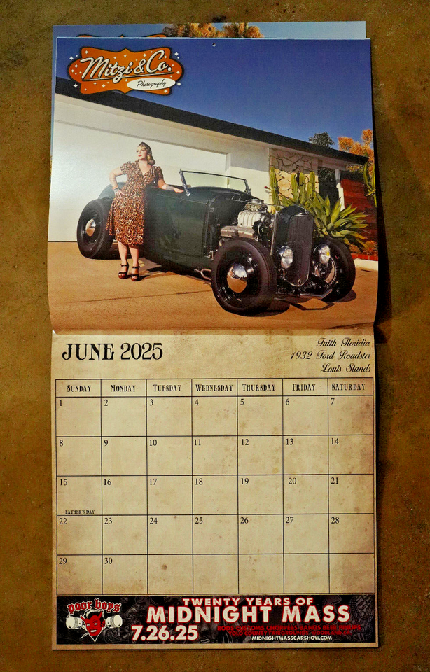 2025 Hot Rod & Custom PIN-UP Calendar 12 Months vintage car classic ...