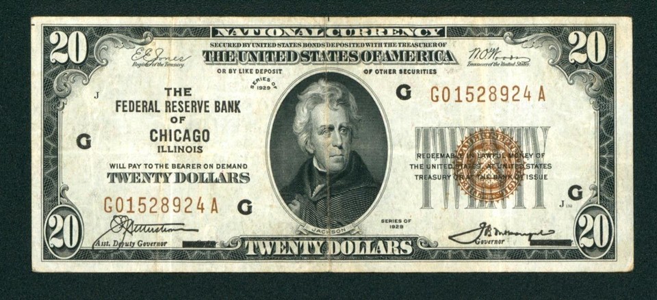 Chicago - $20 1929 National Currency ** DAILY CURRENCY AUCTIONS | eBay