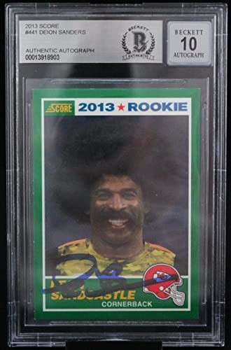 2013 Score #441 Deion Sanders KC Chiefs BGS Autograph 10 Leon ...
