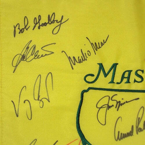 Masters Golf Pin Flag Autographed by 16 Former Champions #18 | eBay