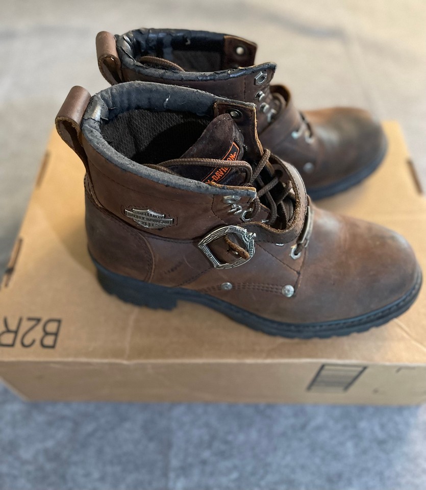 Harley-David Women’s 9.5 Brown Leather Motorcycle Distressed Lining ...