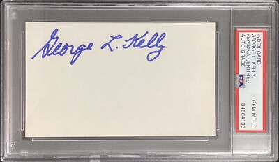 George Kelly Signed Index Card Baseball NY Giants HOF PSA/DNA Auto Gem ...