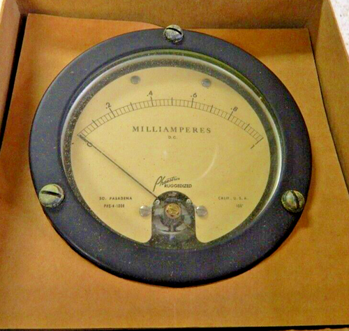 Vintage Pha Stron Meter 4 1/2" RD Ruggedized 1 DC Milliampere - New/Old ...