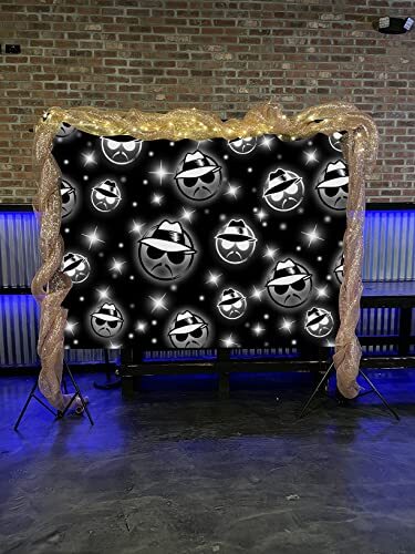Cholo Theme Backdrop Early 2000s Background 7x5FT Black Glitter Old ...