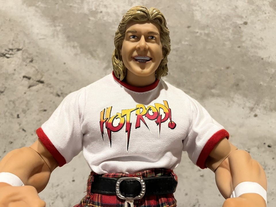 Rowdy Roddy Piper Jakks Ring Giants 14” Figure + Custom Hot Rod T-Shirt ...