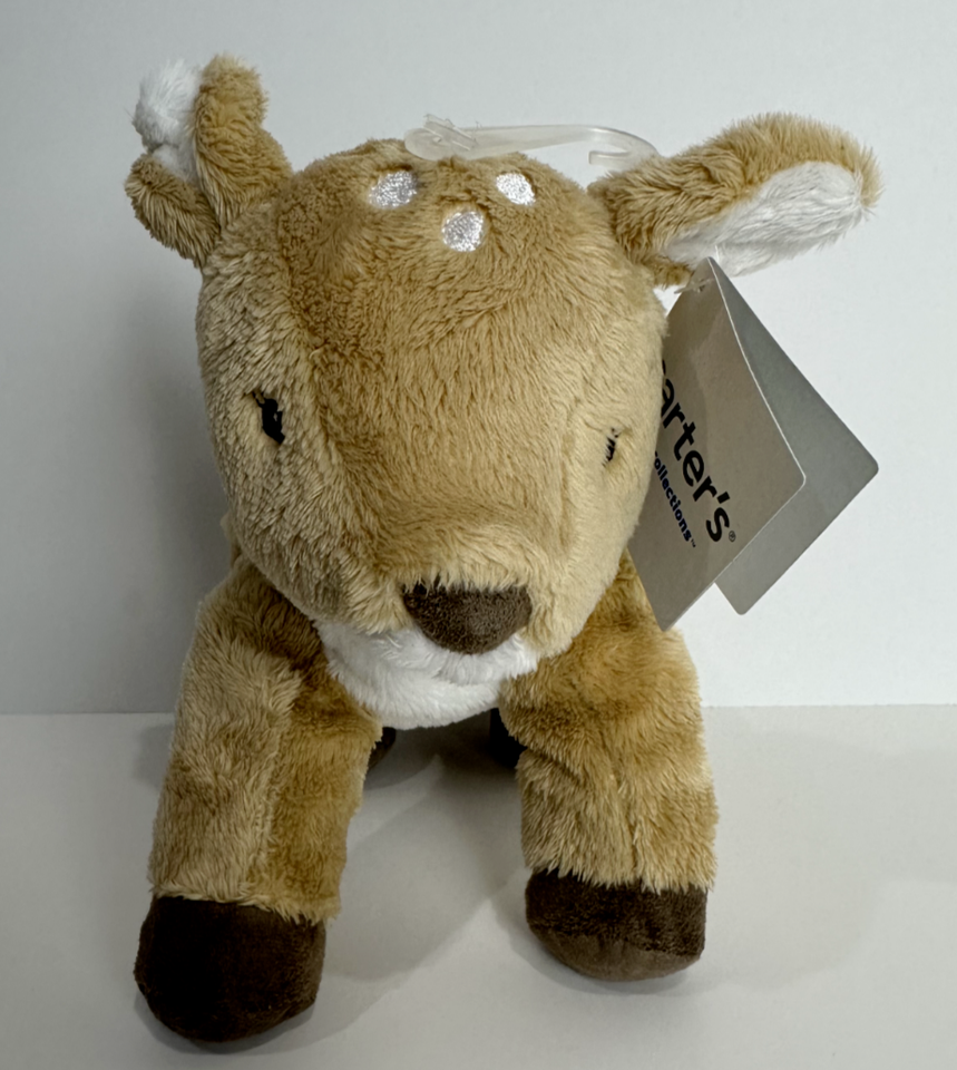 HTF NWT Carters Brown Tan White Reindeer Deer Fawn Plush Stuffed Baby ...