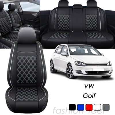 For VW Volkswagen Golf Car Seat Covers Full Set Leather Front 5 Seat ...