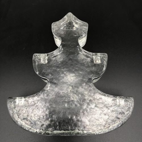 Blenko Art Glass Christmas Tree Candle Holder Clear MCM Statue Decor ...