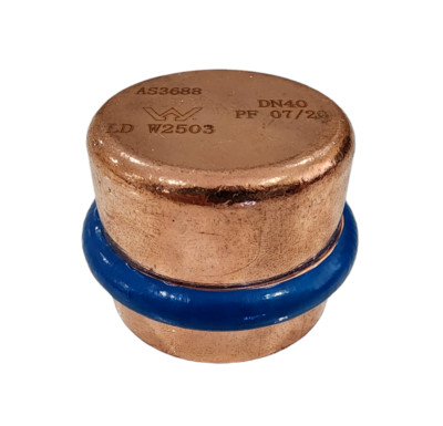 AW 40mm 1½" DN40 Water Copper Press End Cap, fits Kembla BPress Viega ...