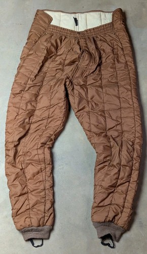 RefrigiWear Vintage Quilted Puffer Pants Brown Insulated Base Layer ...