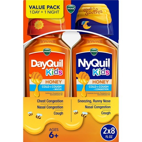 Vicks DayQuil &NyQuil Kids Cold&Cough Liquid Cold Medicine for Children ...