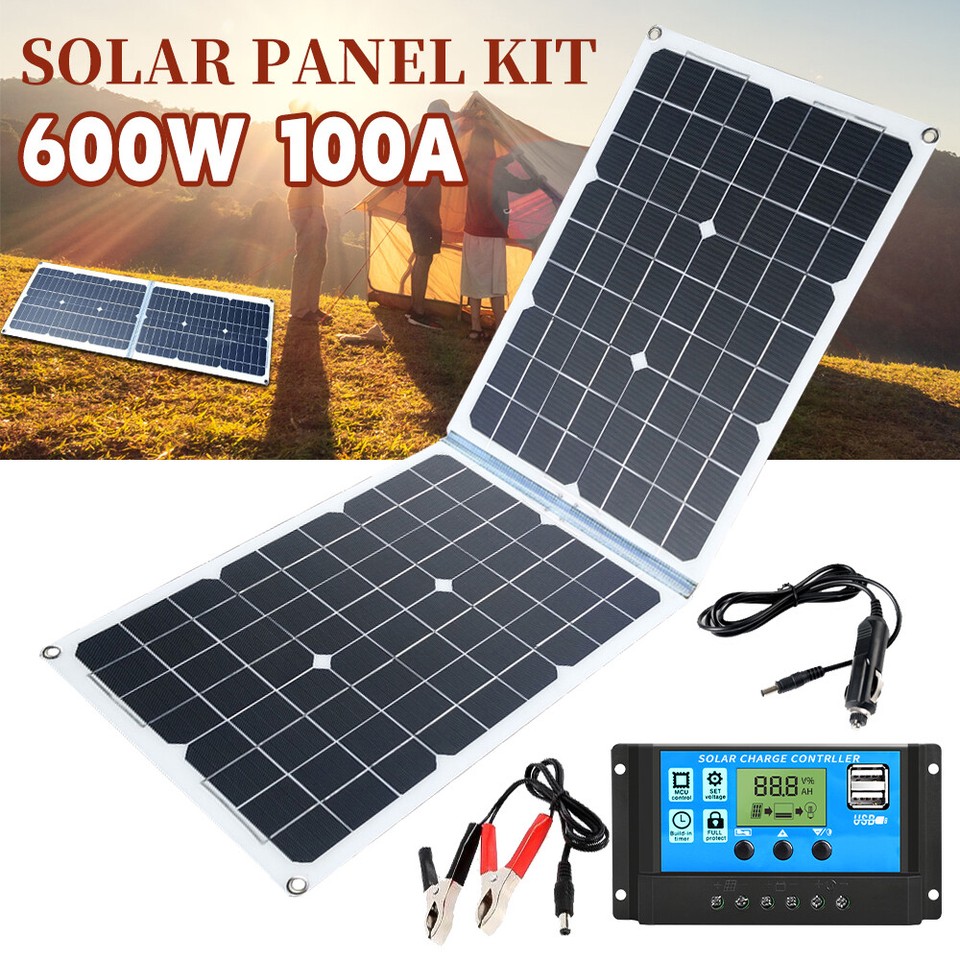 16000W Solar Power Generator Complete 600W Solar Panel Kit 100A Home ...