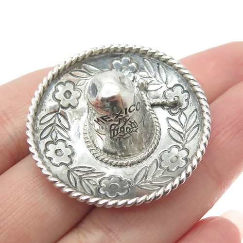 925 Sterling Silver Vintage Mexico Cowboy Hat 3D Pin Brooch | eBay