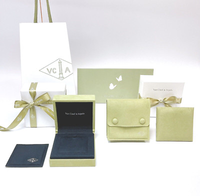 Van cleef & Arpels genuine Medium Necklaces case Jewelry Travel pouch ...