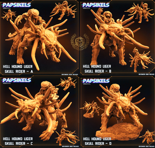 Hell Hound Riders | Skull Hunters | Varied Options | Papsikels | 32mm ...