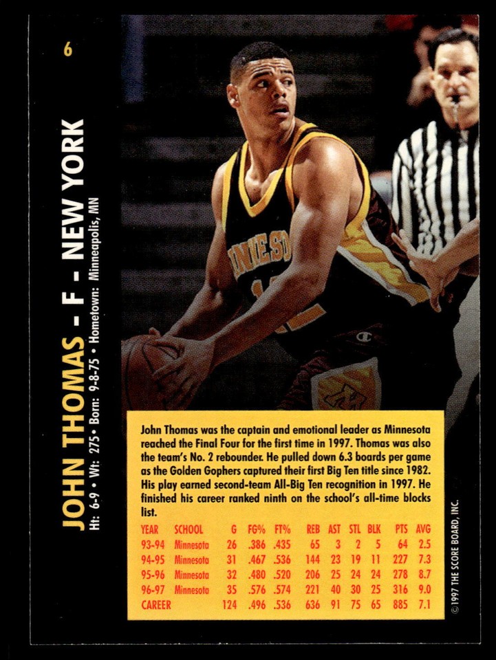 1997 Score Board Rookies #6 John Thomas | eBay