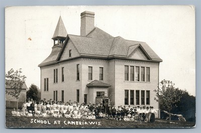 CAMBRIA WI SCHOOL ANTIQUE REAL PHOTO POSTCARD RPPC | eBay
