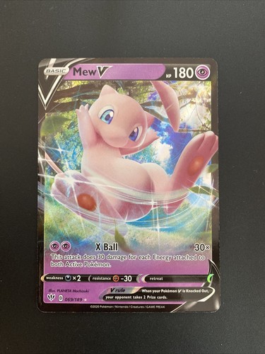 Pokemon Card Rare Holo Foil Mew V 069/189 Eng near Mint | eBay