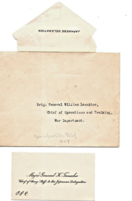 WW I MAJOR GENERAL TANAKA CHIEF OF STAFF JAPANESE DELEGATION LEAGUE OF ...