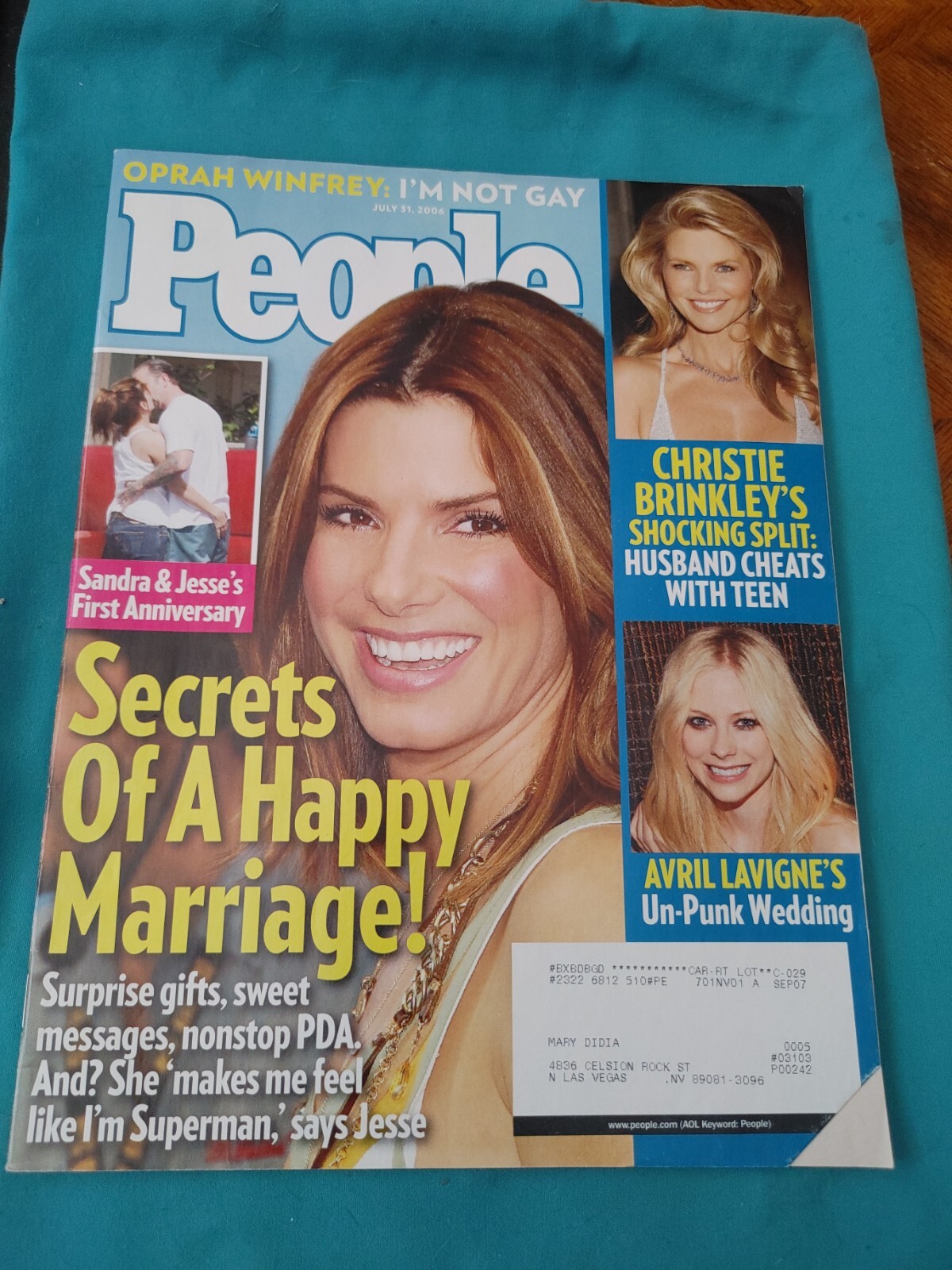 People Magazine July 31 2006 Sandra Bullock Brad Pitt Niki Taylor ...