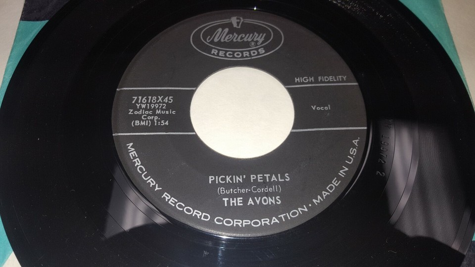 THE AVONS Pickin' Petals/ We Fell In Love 1960 RARE US 7" 45 Mercury ...