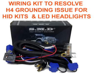 H4 Headlight Relay Wiring Harness 2 or 4 Headlamp for hid or led ...