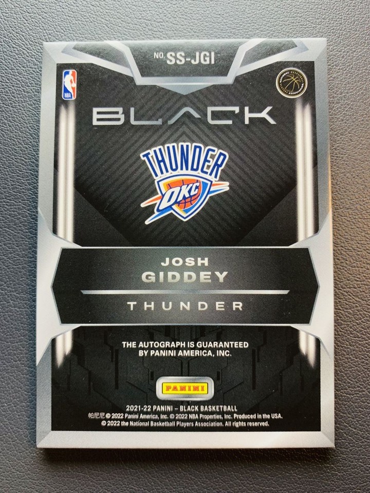 2021-22 Panini Black Josh Giddey Smoke Show RC Rookie Auto /15 | eBay