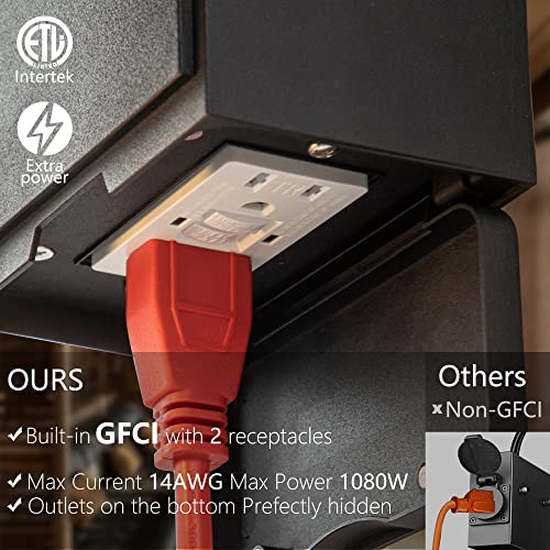 Outdoor Lights with GFCI Outlet, 3 Modes Motion Sensor Porch Lights for ...