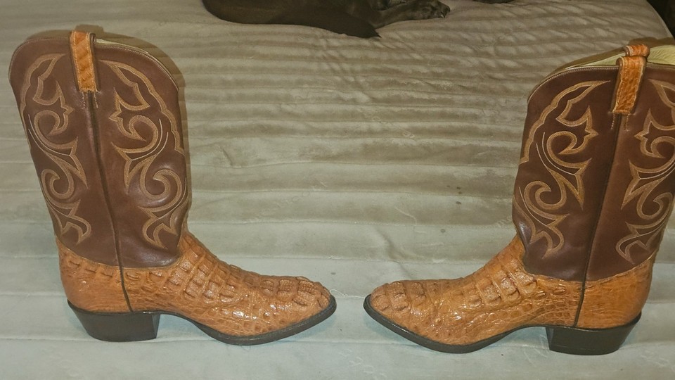 Handmade Cognac Hornback Caiman Cowboy Boots | eBay