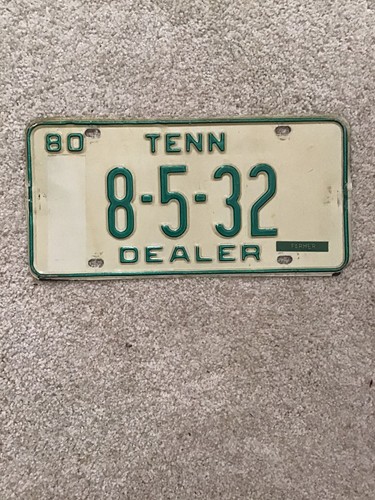 1980 TENNESSEE DEALER LICENSE PLATE | eBay