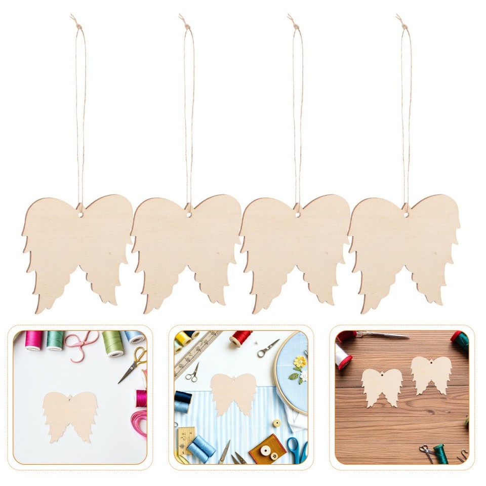 30pcs Angel Wing Wood Cutouts: Wooden Angel Wing Shaped Hanging ...