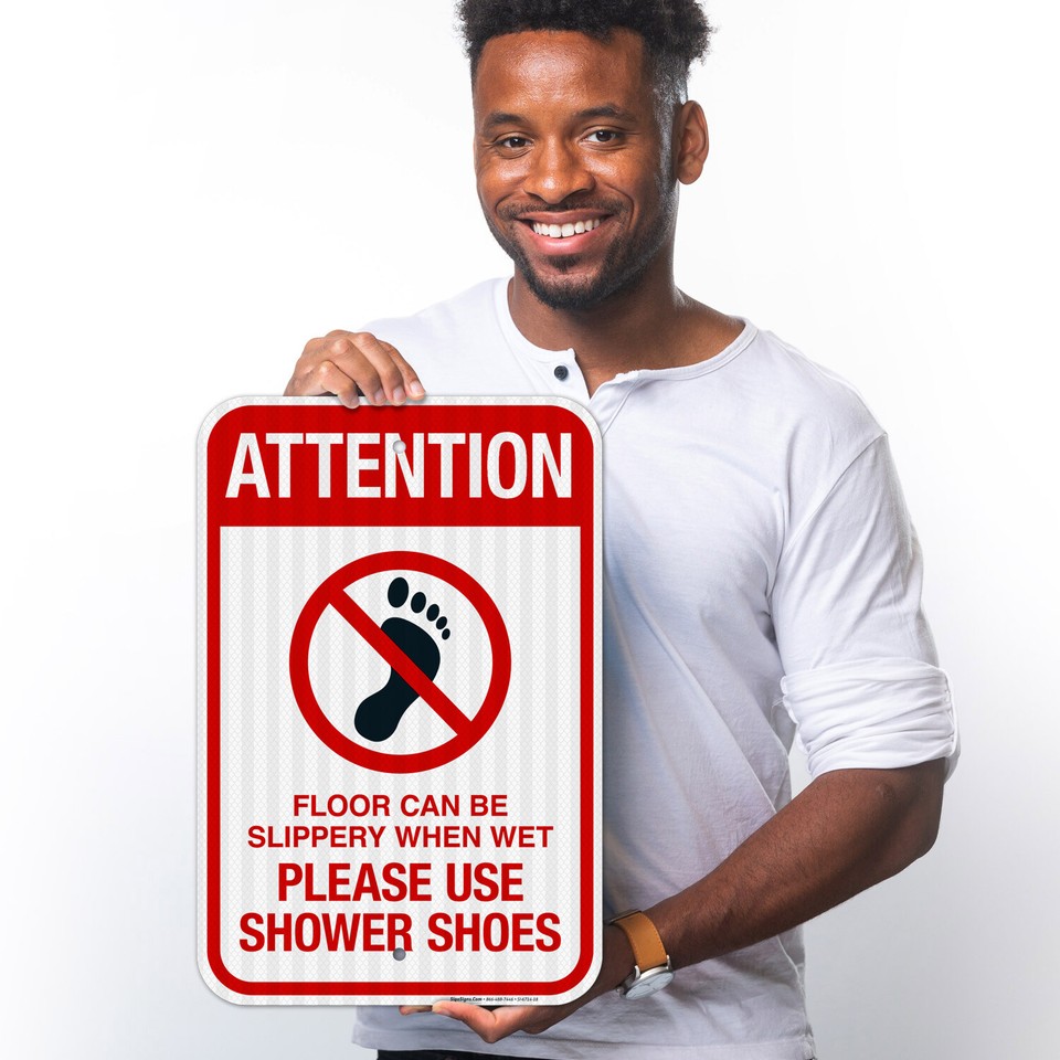 Attention Please Use Shower Shoes Sign, Pool Sign, | eBay