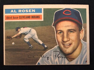 1956 Topps Baseball Card Al Rosen #35 NRMT Range White Back O/C CF | eBay