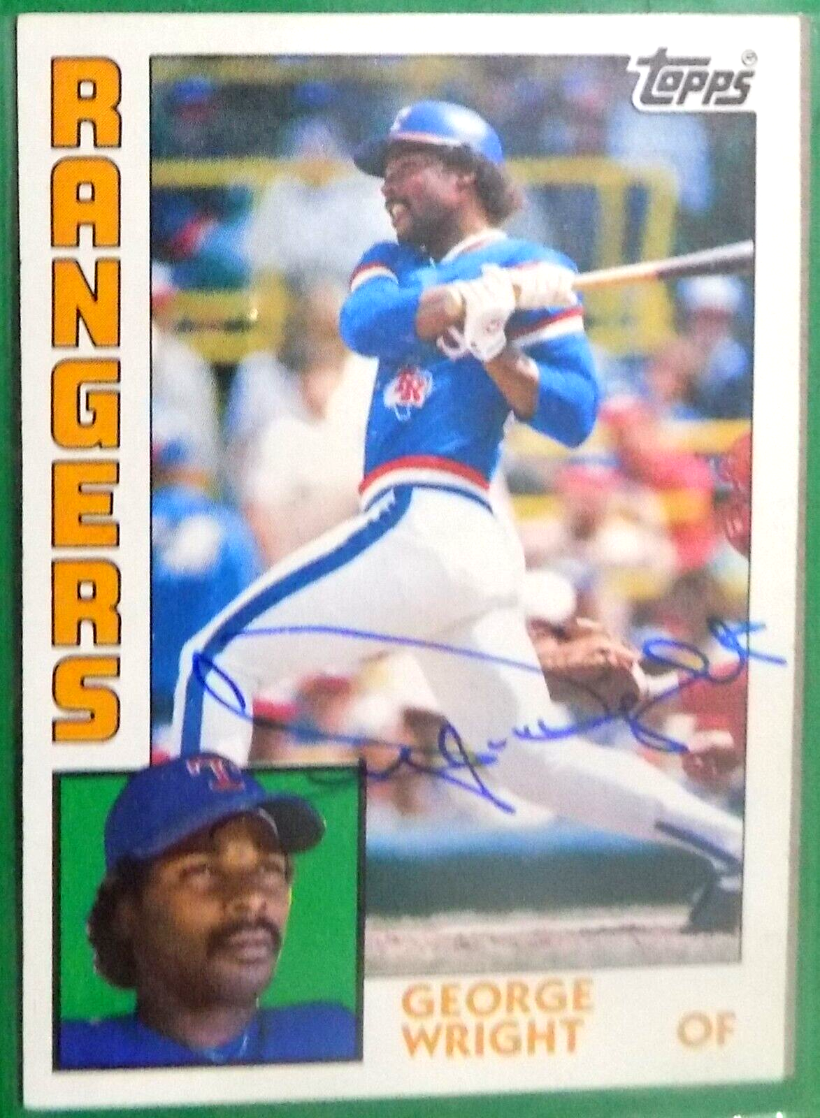 George Wright Texas Rangers 1984 Autographed Card | eBay